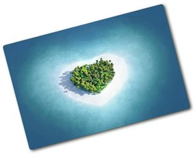 Wallmuralia Kuchyňská deska skleněná Ostrov tvar srdce 80x52 cm
