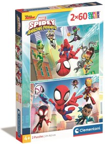 Clementoni - Puzzle 2x60 Spidey a jeho úžasní přátelé