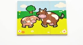 Teddies Puzzle Moje první zvířátka dřevěné 18 dílků pro nejmenší v krabičce 13x11,5x4,5cm 12m+ MPZ