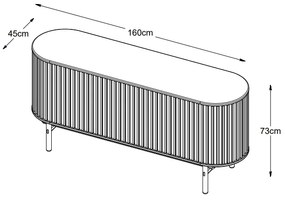 Designová komoda Wally 160 cm přírodní dub