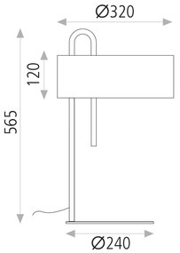 ACB Iluminacion Stolní LED lampa CLIP, v. 53 cm, 1xE27 15W Barva: Bílá, Barva montury: Černá
