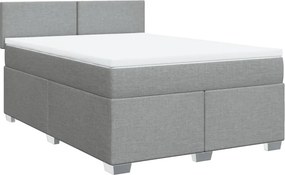 Box spring postel s matrací světle šedá 140 x 200 cm textil 3285904