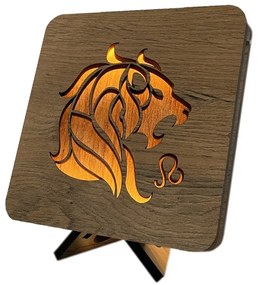 Li-Go Znamení "Lev" lampa 19x19cm provedení povrchu: dub světlý