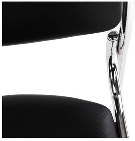 Zasedací židle, černá ekokůže, BULUT