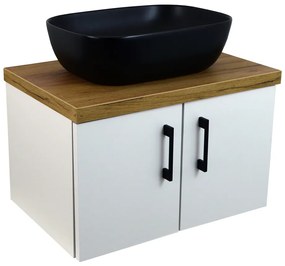Comodo Koupelnová skříňka pod deskové umyvadlo Agria II W 60-HD - bílá/zlatý dub