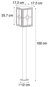 Klasická venkovní stojací lampa černá 100 cm IP44 - Dover