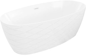 Mexen Olea volně stojící vana vzor 170 x 80 cm, bílá, bílý přepad - 52821708000-20