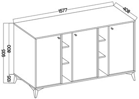 TOKYO 1 b | komoda 823 | 157,7 cm | béžovázlatá