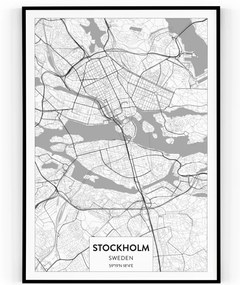 Plakát / Obraz Mapa Stockholm Pololesklý saténový papír 210 g/m² A4 - 21 x 29,7 cm