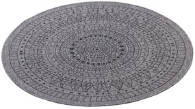 NORTHRUGS - Hanse Home koberce Kusový koberec Twin-Wendeteppiche 105476 Night Silver kruh – na ven i na doma - 100x100 (průměr) kruh cm