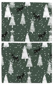 Látková prostírání s vánočním motivem v sadě 2 ks 35x45 cm Deer in the Forest – Butter Kings