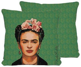 Zelený polštář Madre Selva Frida, 45 x 45 cm