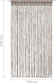 Macramé závěs taupe 140 x 240 cm bavlna 323981