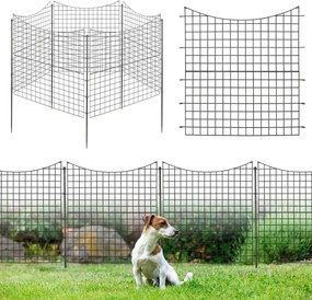 Costway Balení 5 kusů dekorativního kovového zahradního plotu 98 cm vysoký