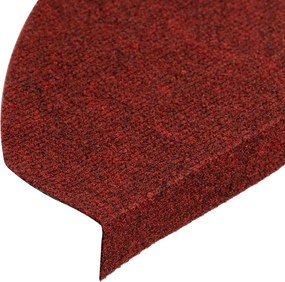 Samolepicí nášlapy na schody 15 ks 65x22,5x3,5 cm červené 136398