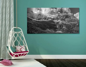 Obraz majestátní horská krajina v černobílém provedení Varianta: 100x50