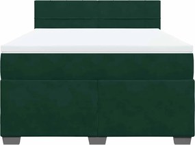 Box spring postel s matrací tmavě zelená 140x190 cm samet 3286309
