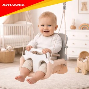 Dětská houpačka Kruzzel 3 v 1 šedobéžová