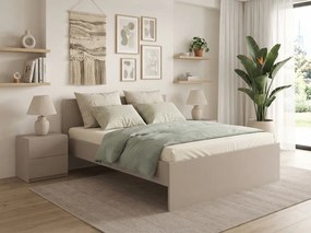 Postel ELISA 140 x 200 cm, kašmírově béžová Rošt: Bez roštu, Matrace: Matrace Coco Maxi 20 cm