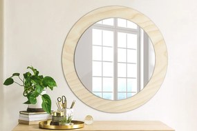 Kulaté zrcadlo tištěný rám Textura dřeva fi 60 cm