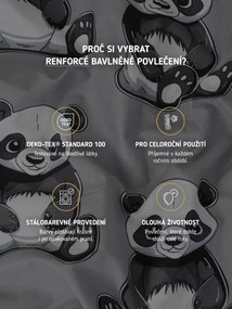 MK Lůžkoviny Bavlněné povlečení Renforcé - Panda 140 × 200 cm, 70 x 90 cm