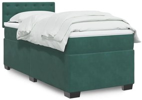 Box spring postel s matrací tmavě zelená 90x190 cm samet 3286189