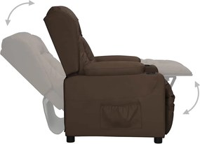 Polohovací křeslo hnědé umělá kůže 339069