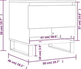 vidaXL Konferenční stolek 50 x 46 x 50 cm kompozitní dřevo [830930] Barva: Bílá