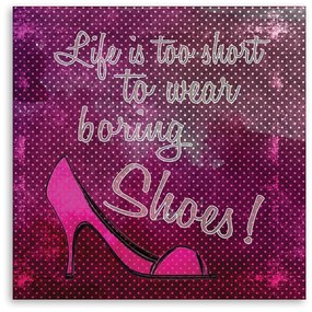 Gario Obraz na plátně Růžové boty s nápisy - Andrea Haase Rozměry: 30 x 30 cm