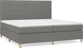 Box spring postel s matrací tmavě šedá 200x200 cm textil 3142522
