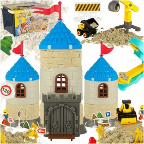 Creative Corner Dětský písek 1100g hradní vozidla formičky figurky kreativní sada