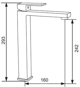 Mexen UNO - Vysoká umyvadlová baterie, Chromová, 71410-00