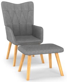 Relaxační židle Gllover se stoličkou - textil | tmavě šedá