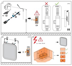 INTEDOOR zrcadlo s LED osvětlením WA5 ZS 90/70 TF