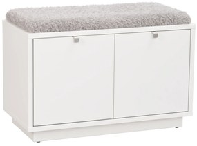 Rowico bílá lavice s úložným prostorem CONFETTI a šedým sedákem 70 cm 103756