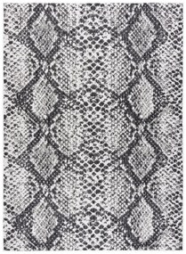 Dywany Łuszczów, Kusový koberec Sion Sisal Snake`s skin 22162 ecru/black – na ven i na doma, 80x150, šedá, chodba / předsíň