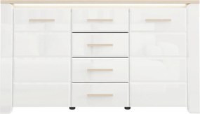 XXXLutz KOMODA, bílá, dub bianco, 154/88/40 cm Carryhome - Široké komody - 000834018102