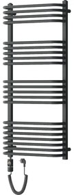 Mexen Apollo, elektrické topné těleso 1210x550 mm + topná tyč 600 W, antracitová, W117-1210-550-2600-66