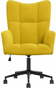 Relaxační křeslo hořčicově žluté samet 328179