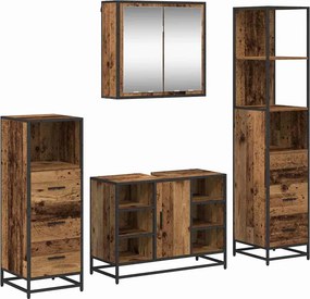 Sada koupelnového nábytku 4 ks Staré dřevo 80 x 33 x 60 cm 3402354