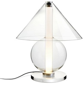 Marset Fragile, designová stolní lampa LED 3,6W 2200K z čirého skla se stmívačem, výška 35cm