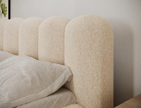 Postel Oloroso 160x200 s kovovým roštem a úložným prostorem, světle béžový ženyl