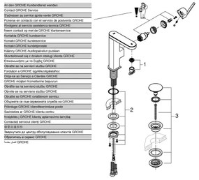 GROHE 23958003 - Baterie PLUS velikost M lesklý chrom