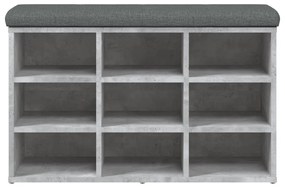 Lavice s botníkem betonově šedá 82x32x50 cm kompozitní dřevo