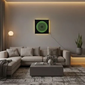 LED dřevěný obraz Mandala - světelný obraz | SENTOP LED0251