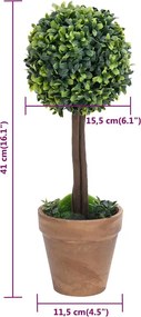 Umělé zimostrázy ve tvaru koule 2 ks s květináči zelené 41 cm 336516