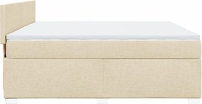 Box spring postel s matrací krémová 180x200 cm textil 3285965