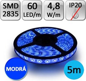 LED21 LED pásek 5m 4,8W/m 60ks/m 3528 MODRÝ