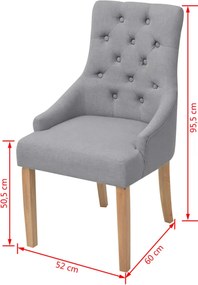 Jídelní židle 6 ks světle šedé textil 274422