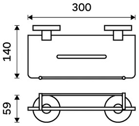 Nimco Police, 30 cm s ohrádkou IXI UNIX ČERNÁ - UNC X430-X-90